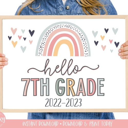 First Day of School Sign First Day of Seventh Grade Sign - Etsy