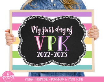 First Day of Vpk Sign Printable - Etsy