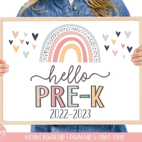 INSTANT DOWNLOAD First Day of PRE-K Sign Print Yourself First - Etsy