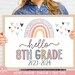 Boho Rainbow Hello 8th Grade Sign First Day of Eighth Grade - Etsy