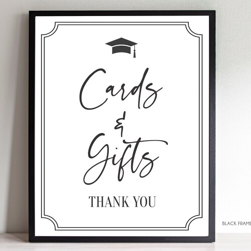 EDITABLE Graduation Cards and Gifts Party Table Sign - Etsy