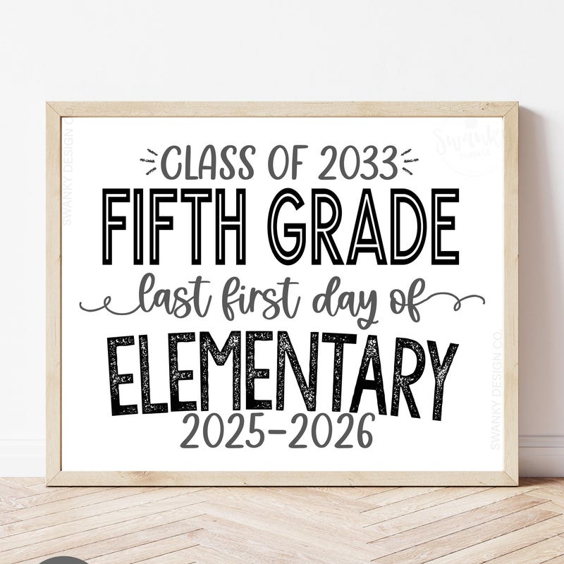 5th Grade Sign - Etsy