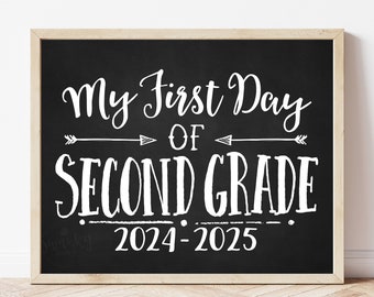 Hello 2nd Grade Sign, First Day of 2nd Grade Sign, Printable First Day ...