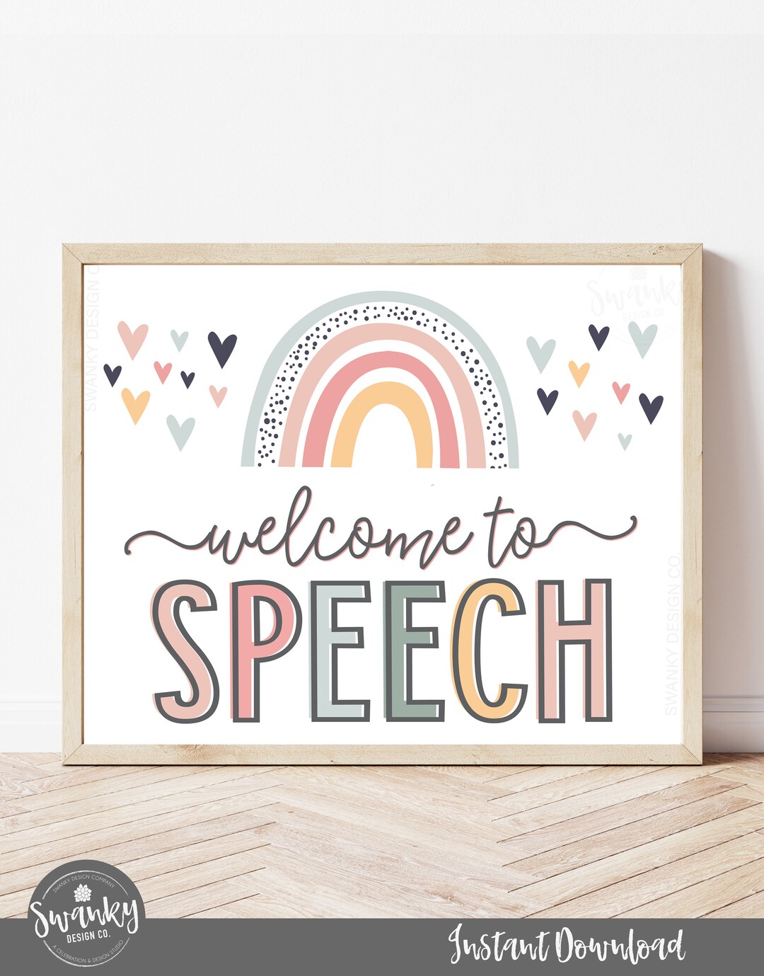 Welcome to Speech Sign Printable, Boho Speech Class Decor, Classroom ...