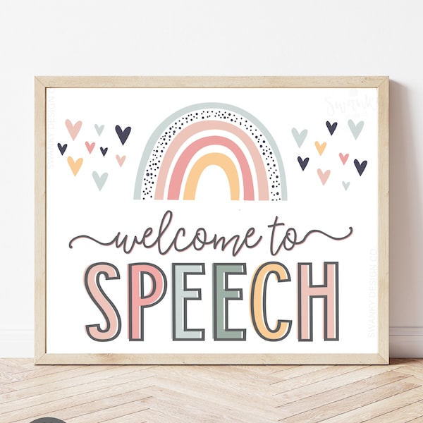 Welcome to Speech Therapy Door Sign Printable - Etsy