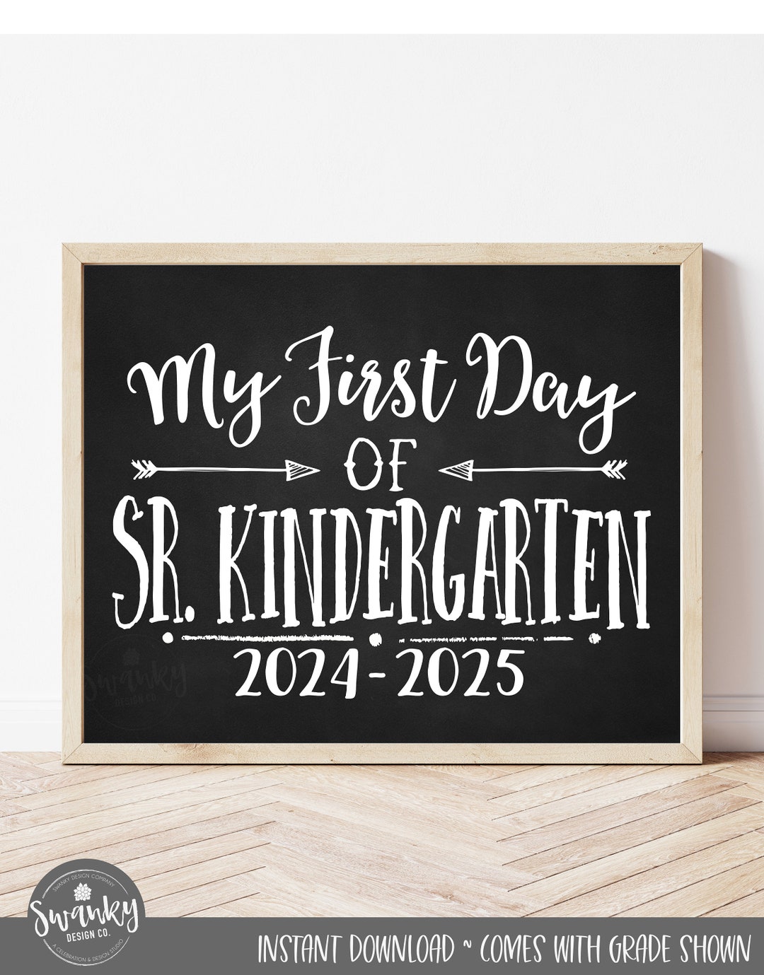 Primer día imprimible del letrero de KINDERGARTEN senior, 1er día de ...