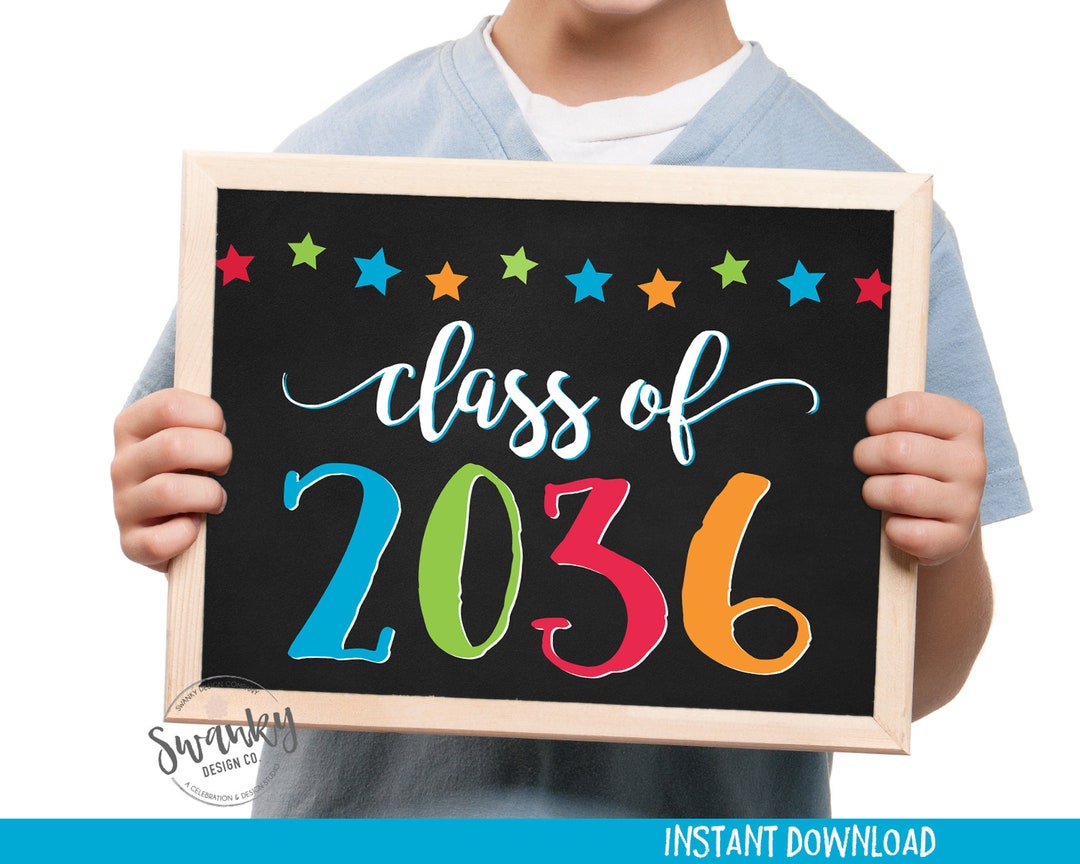 Class of 2036 Printable Sign, First Day, Stars Graduation Sign, Back to ...