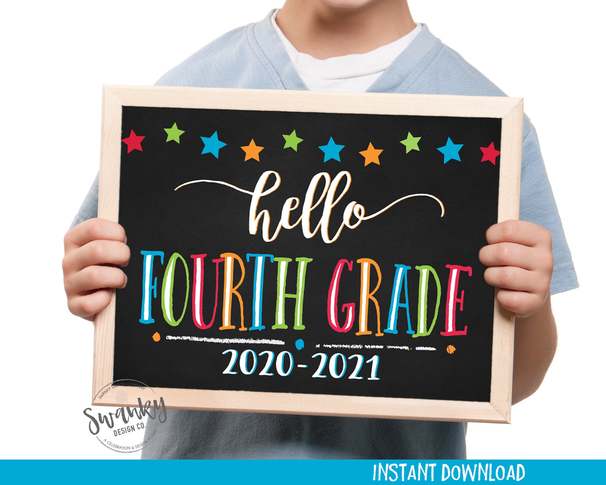 Hello Fourth Grade Sign First Day of 4th Grade Printable | Etsy