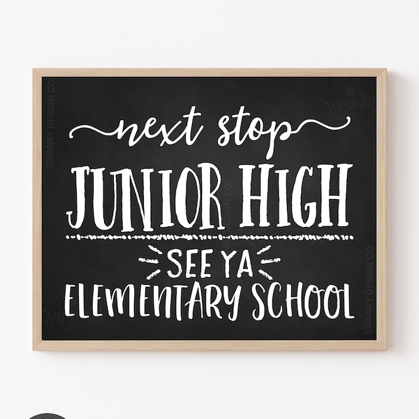 Next Stop Junior High Sign - Etsy