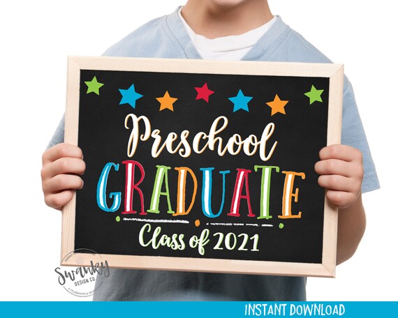Preschool Graduation Sign Printable Pre School Graduate Last | Etsy
