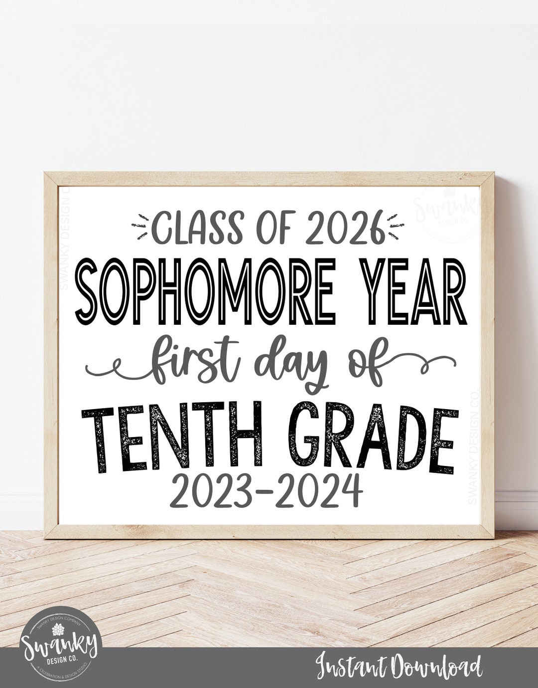 Printable 10th Grade Sign First Day of Sophomore Year Sign - Etsy