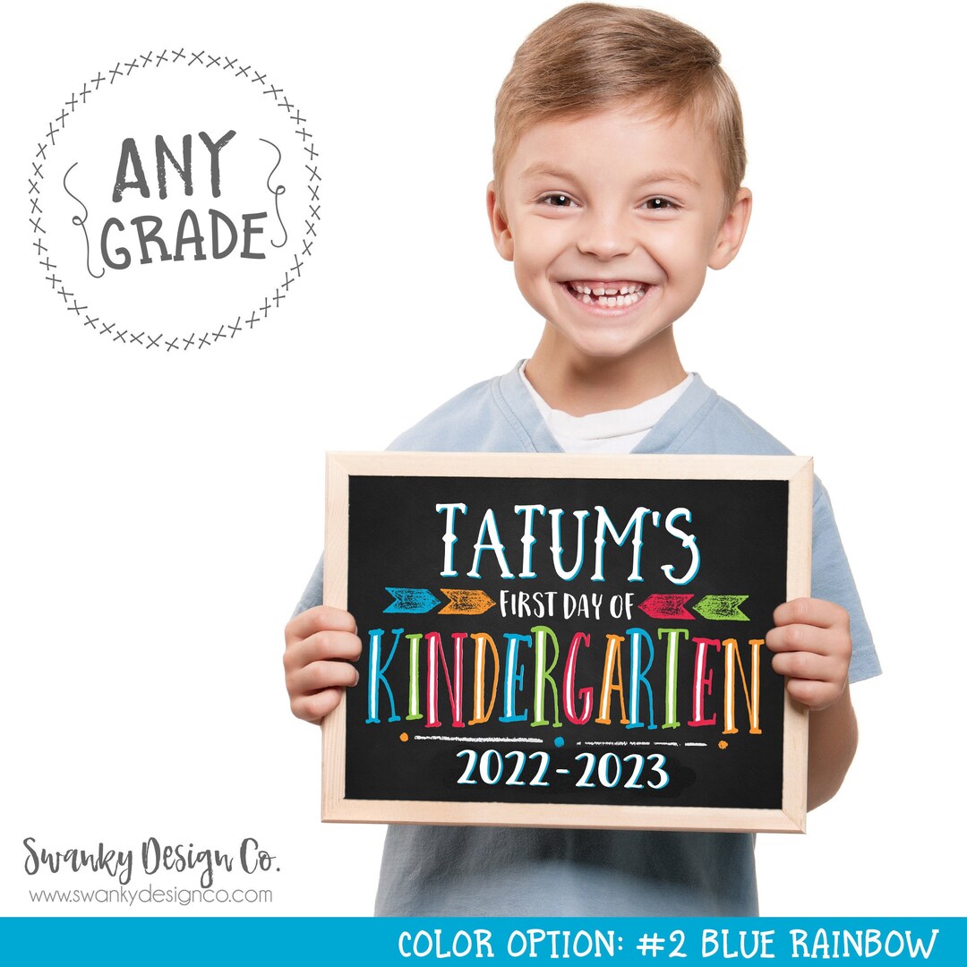 Printable Back to School Sign, Boy First Day of School Sign, Chalkboard ...