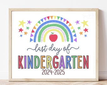 Unicorn Last Day of Kindergarten Sign Girl Last Day of Kindergarten ...