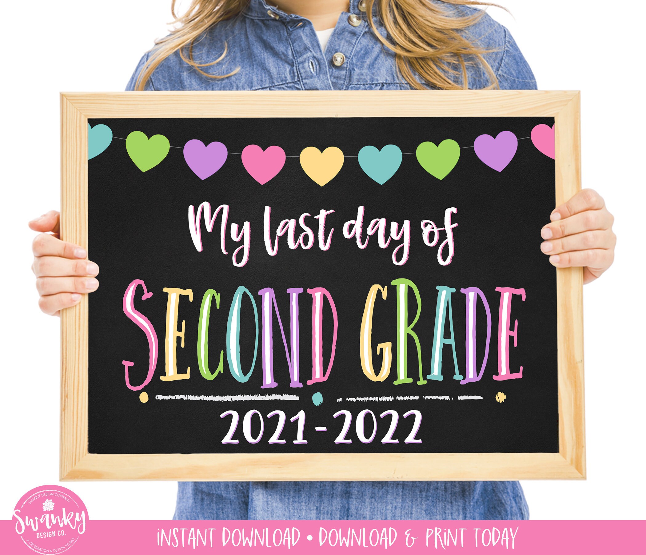 First Day of Second Grade School Sign Instant Download Printable 8x10 ...