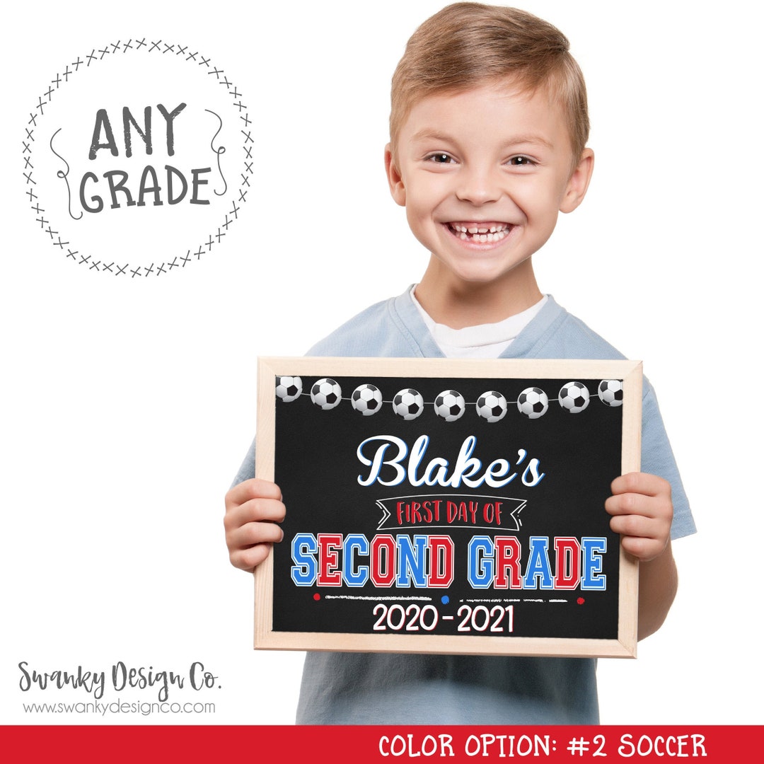 Soccer Back to School Sign, Printable Sign, First Day of School Sign ...