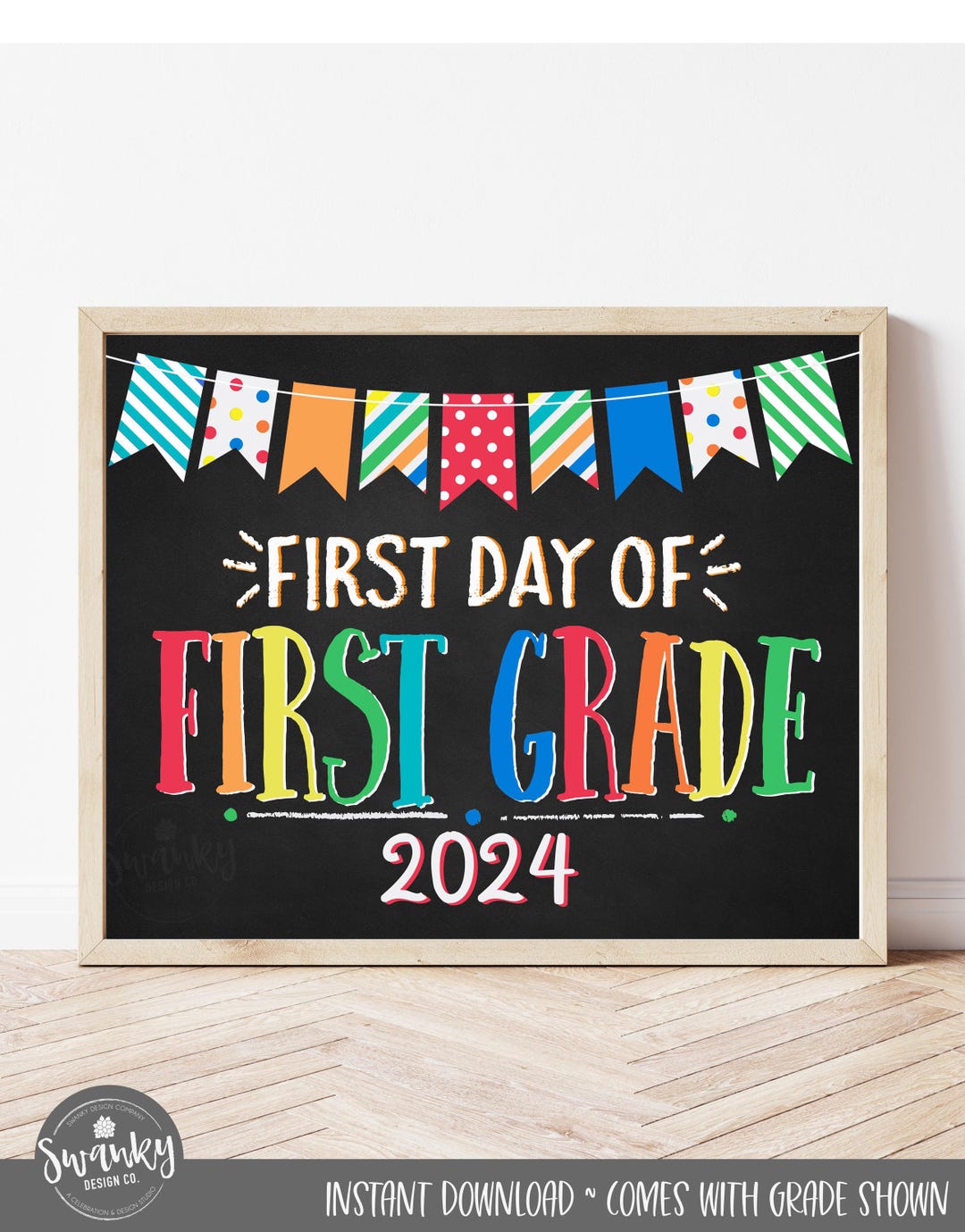 First Day of First Grade Sign Printable, Rainbow First Grade Sign for ...