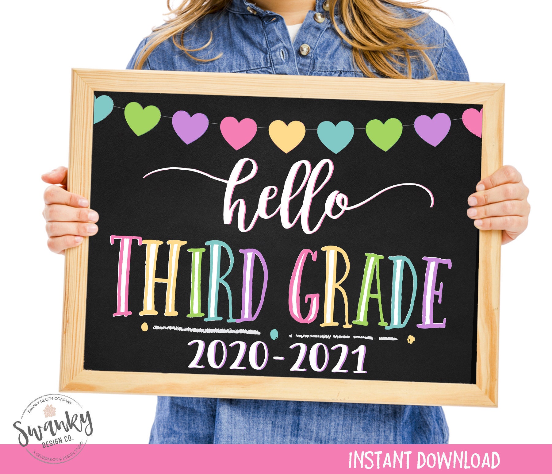 Hello Third Grade Sign First Day of 3rd Grade Printable | Etsy