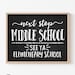 Printable Next Stop Middle School Sign, Last Day of 5th Grade, Last Day ...