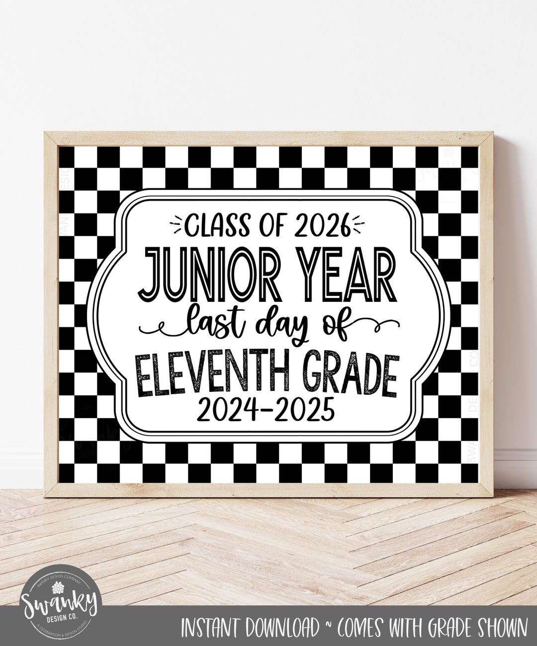 Printable 11th Grade Sign, First Day of Junior Year Sign, Class of 2026 ...