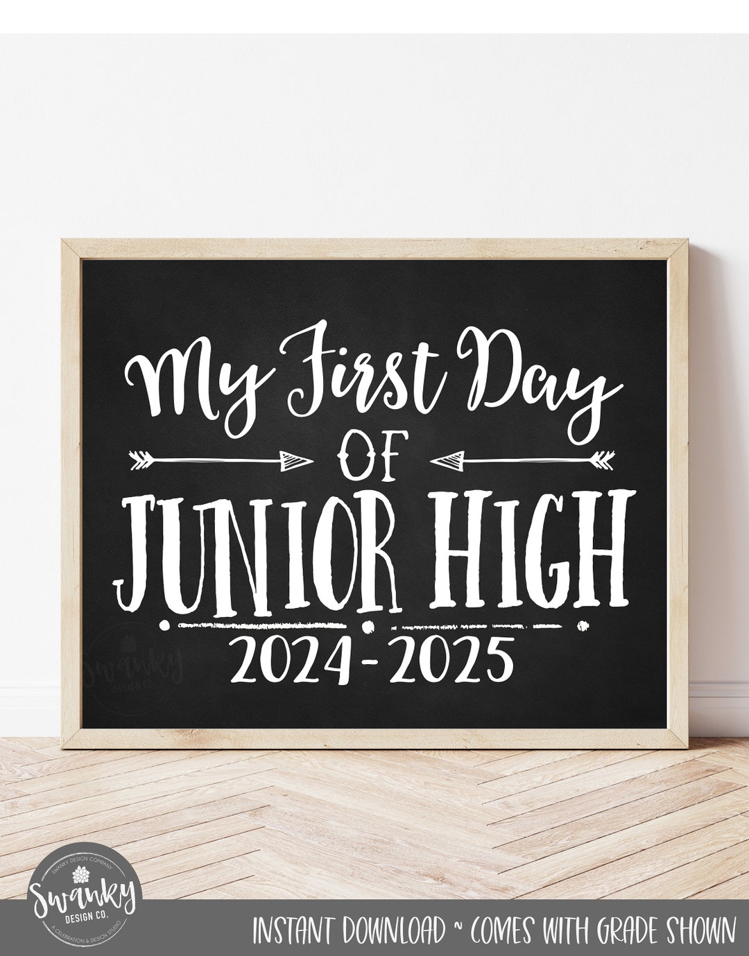 Junior High First Day of School Printable Sign, Junior High School Sign ...