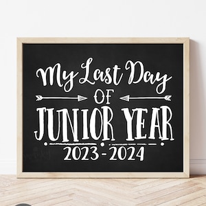 Printable LAST Day of Junior Year Sign, Last Day of 11th Grade, Last ...