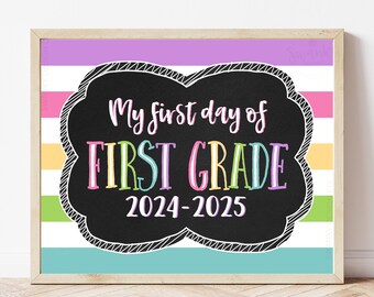 First Day of First Grade Sign, First Day of School Sign, First Grade ...