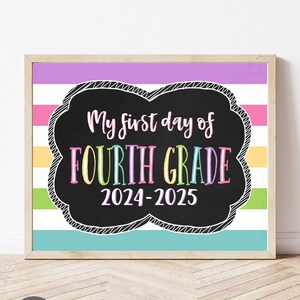 Fourth Grade School Sign Printable, First Day of School Sign, First Day ...