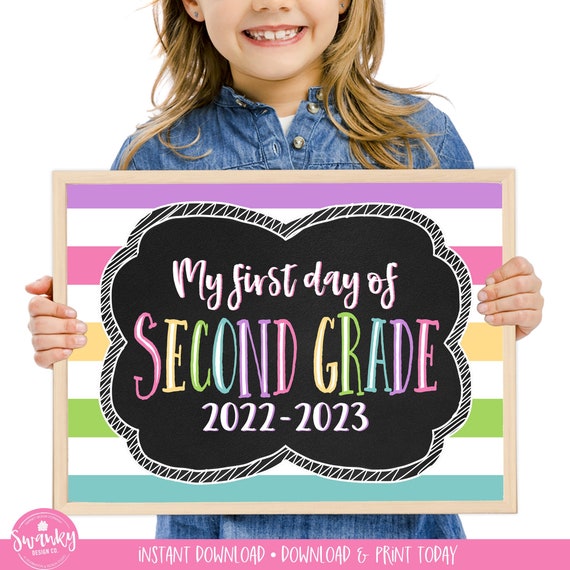 2nd Grade School Sign Printable First Day of School Sign - Etsy