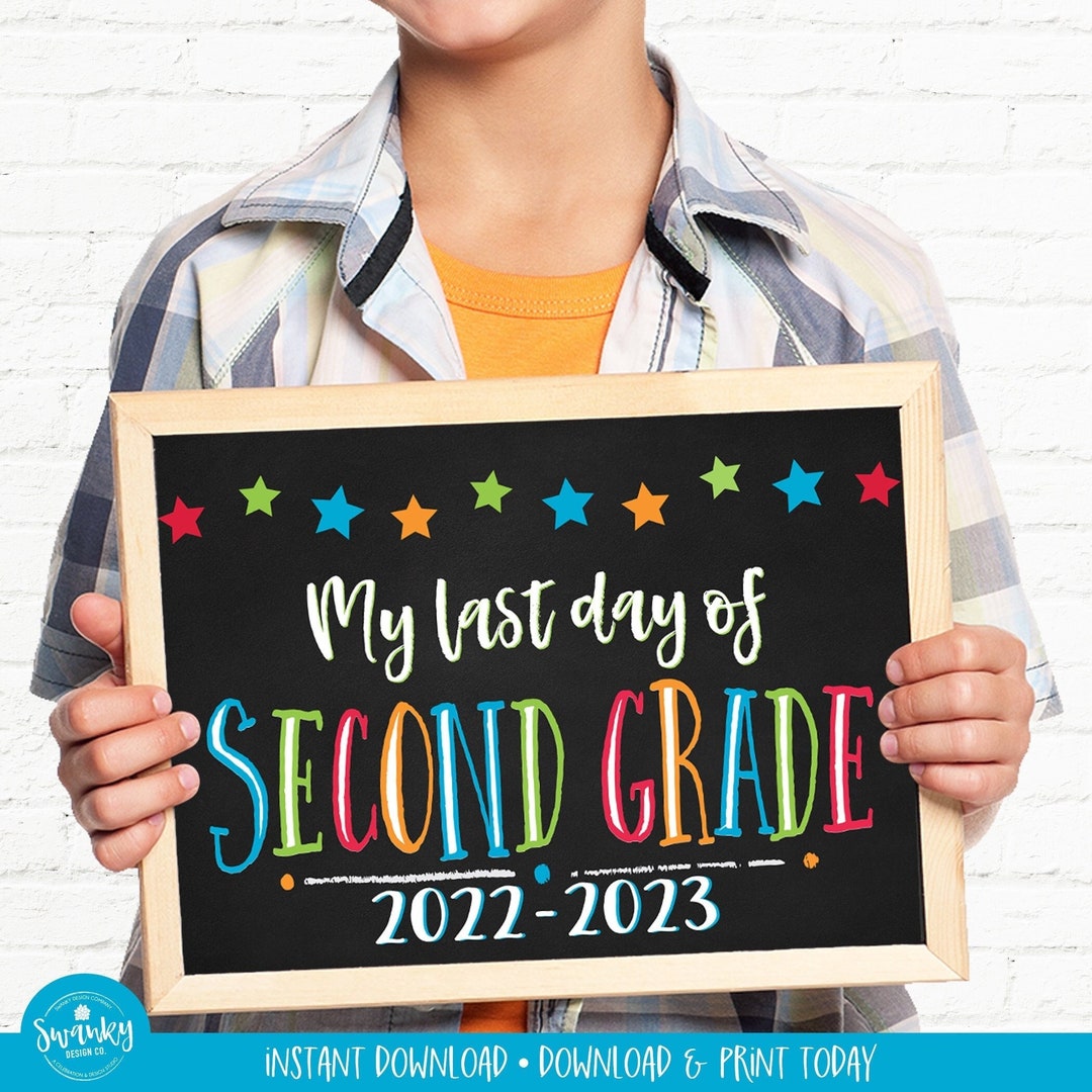 Last Day of Second Grade Chalkboard Printable Last Day of - Etsy