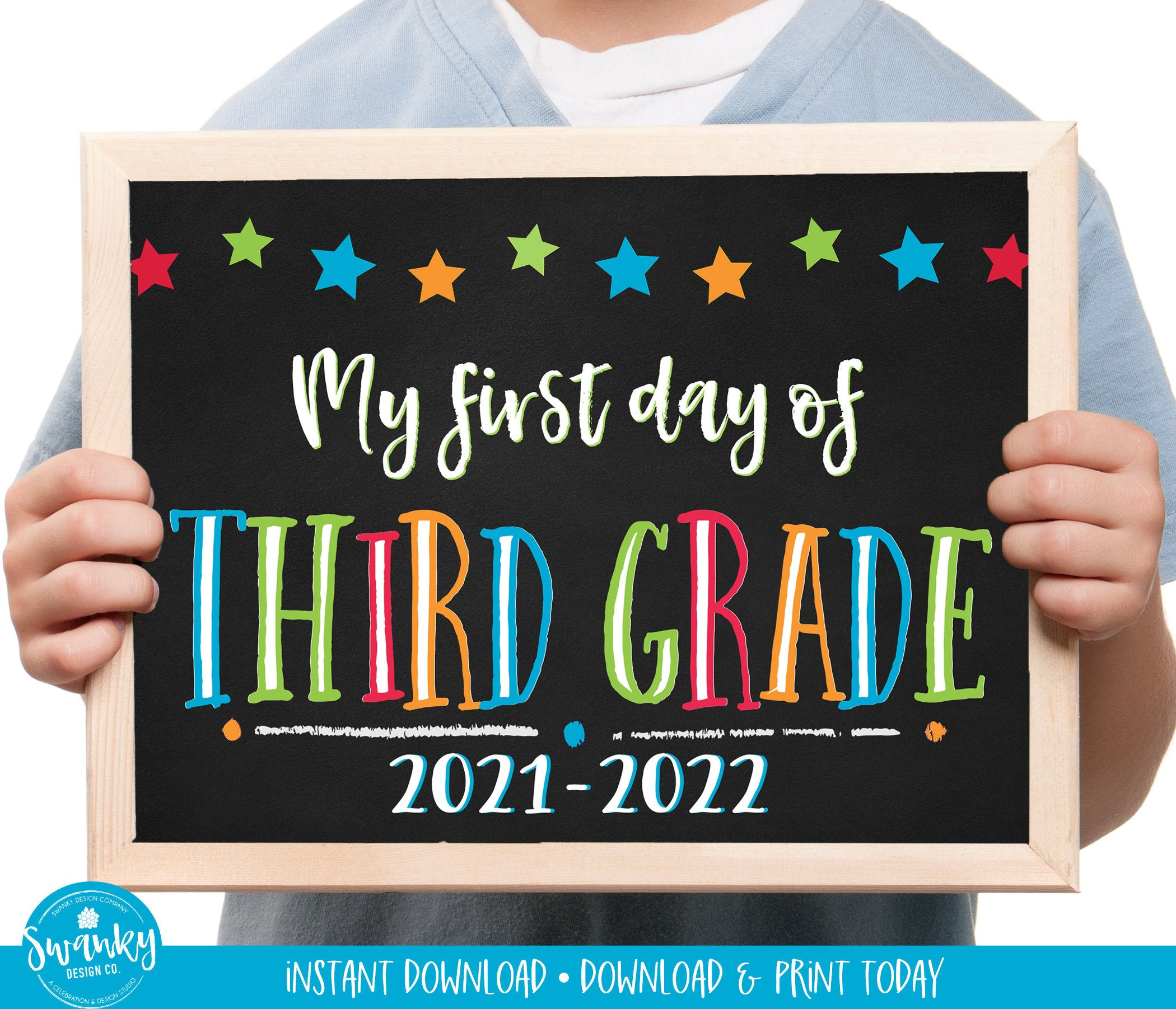 First Day of Third Grade Sign Printable 3rd Grade Sign | Etsy