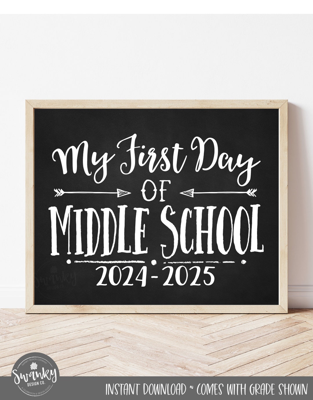 First Day of Middle School Sign, Middle School Sign Printable ...