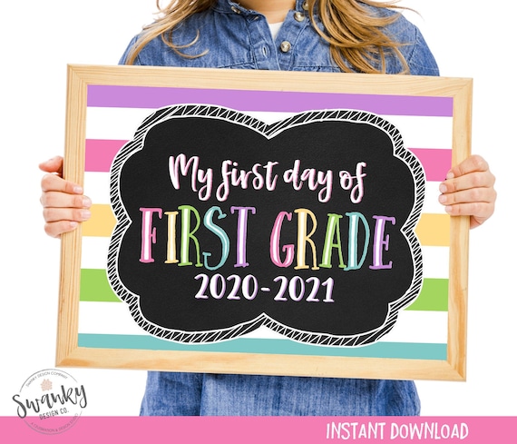 1st Grade School Sign Printable First Day of School Sign | Etsy