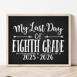 Printable LAST Day of Eighth Grade Sign, Last Day of 8th Grade, Last ...