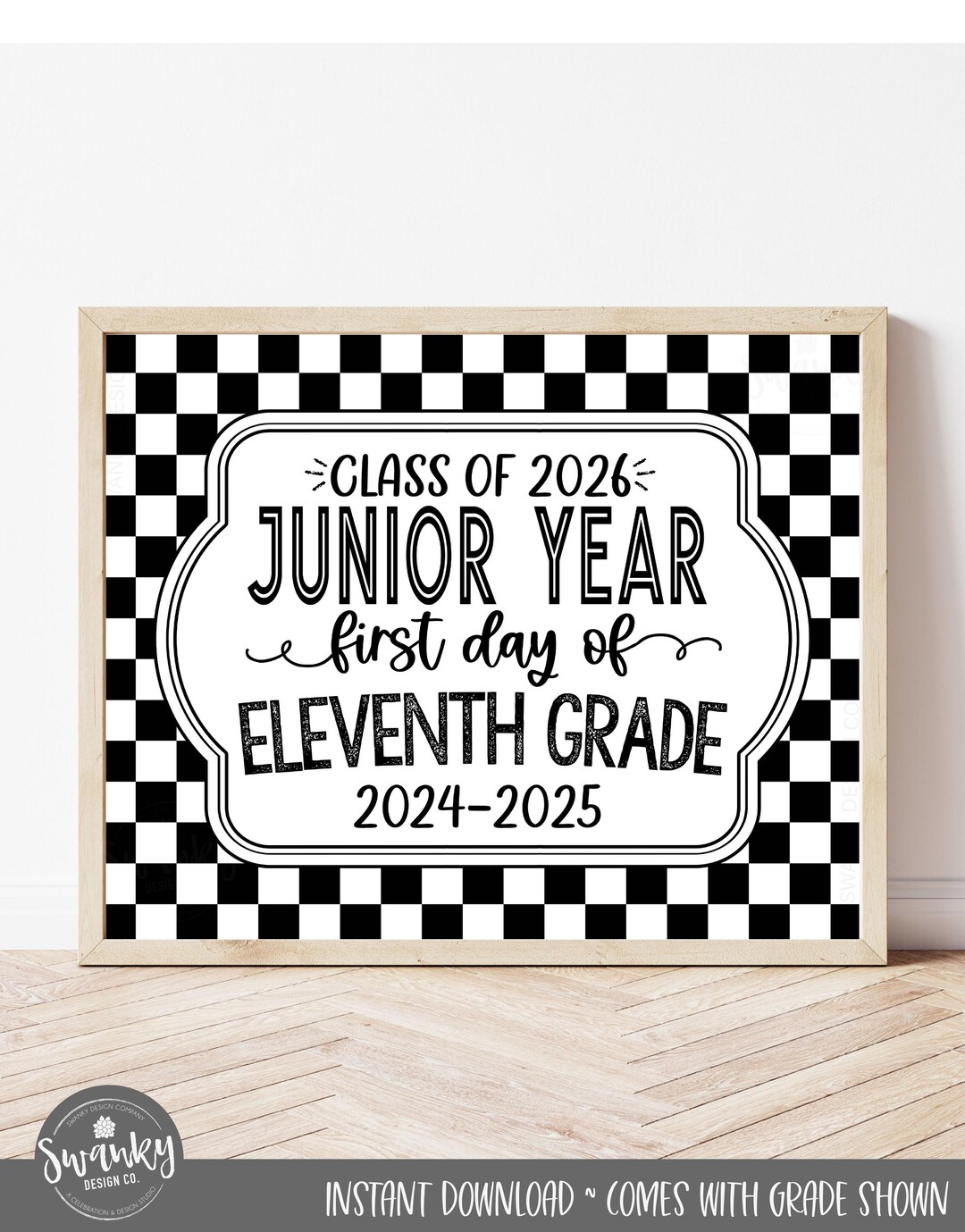 Printable 11th Grade Sign, First Day of Junior Year Sign, Class of 2026 ...