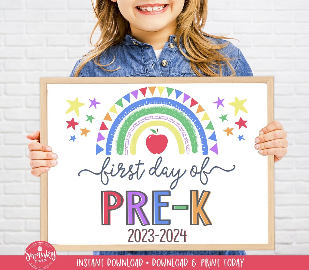 Rainbow First Day of Prek Sign First Day of Pre-k Sign - Etsy Canada
