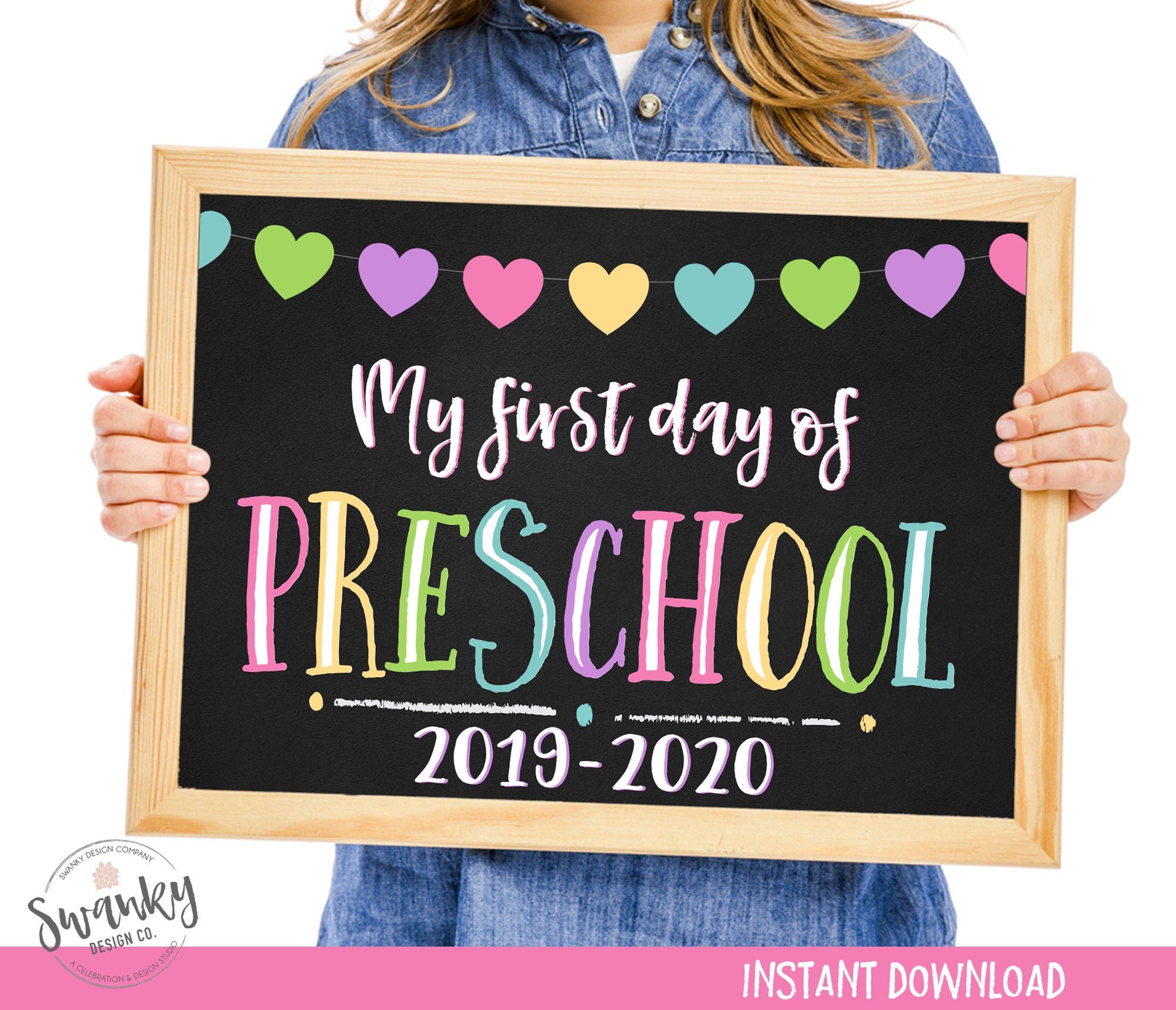 First Day of Preschool Sign Printable First Day School Sign | Etsy