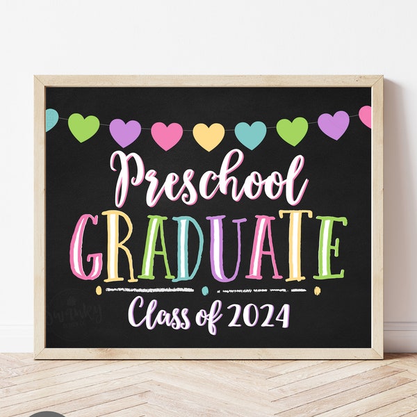 Preschool Graduation Sign 2024 Graduate Printable - Etsy