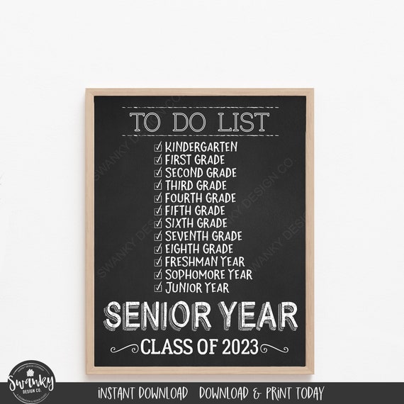 Printable First Day of Senior Year, Last First Day Senior 2023, First ...