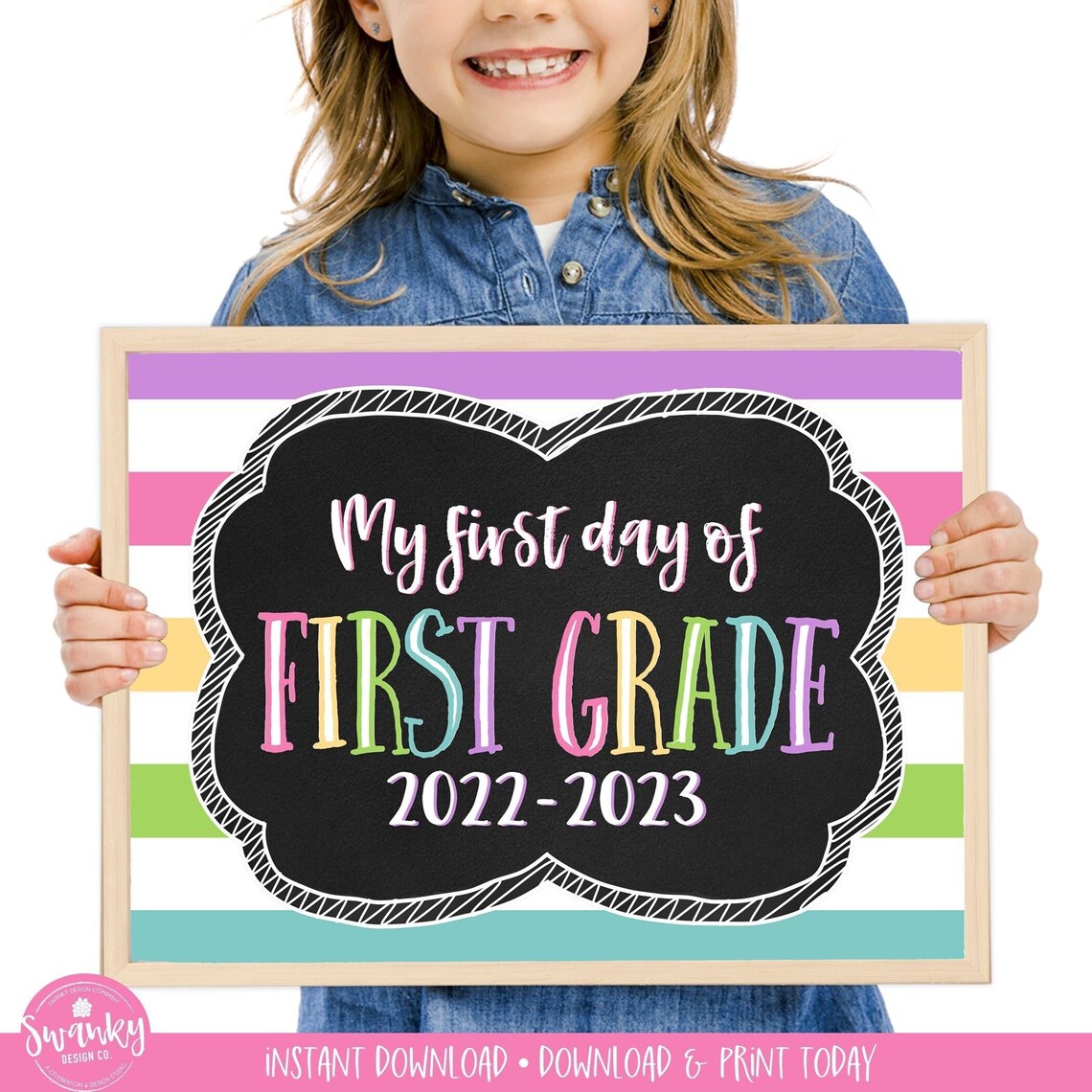 1st Grade School Sign Printable First Day of School Sign - Etsy