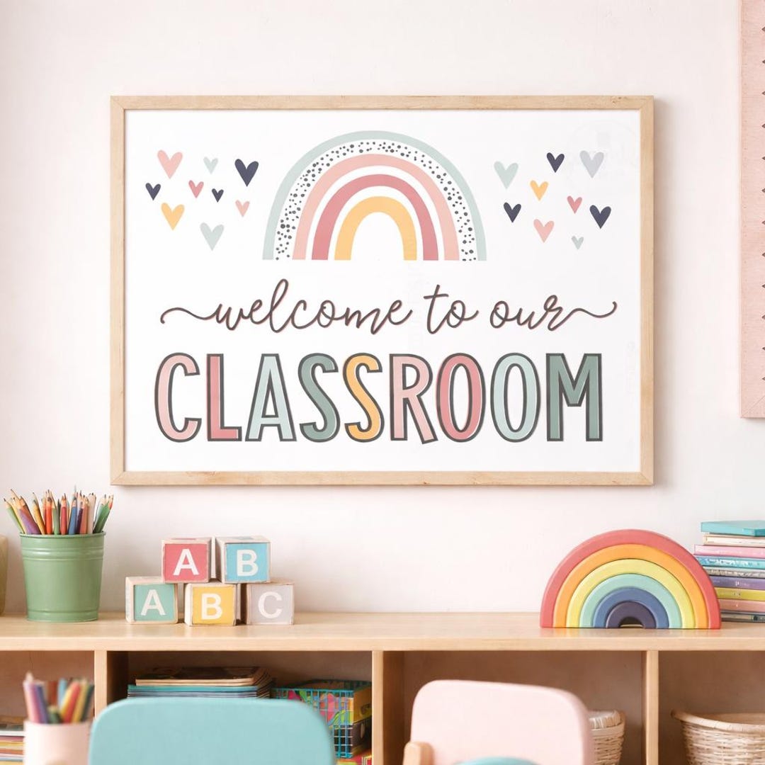 Boho Rainbow Classroom Sign, Welcome Decor (instant Download) - Etsy