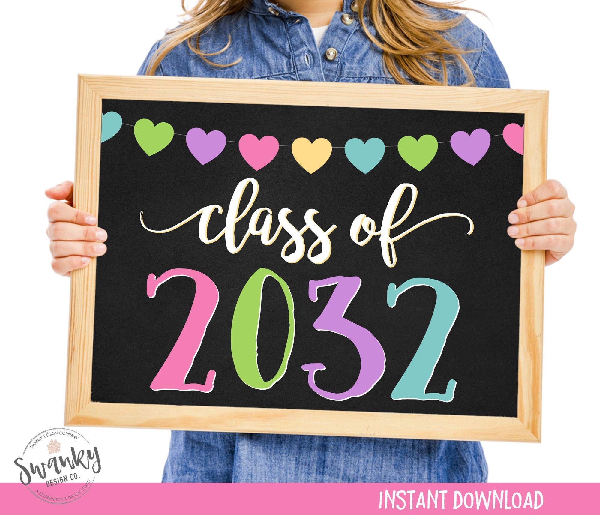 Class of 2032 Printable Sign, First Day, Kindergarten Graduation, Back ...