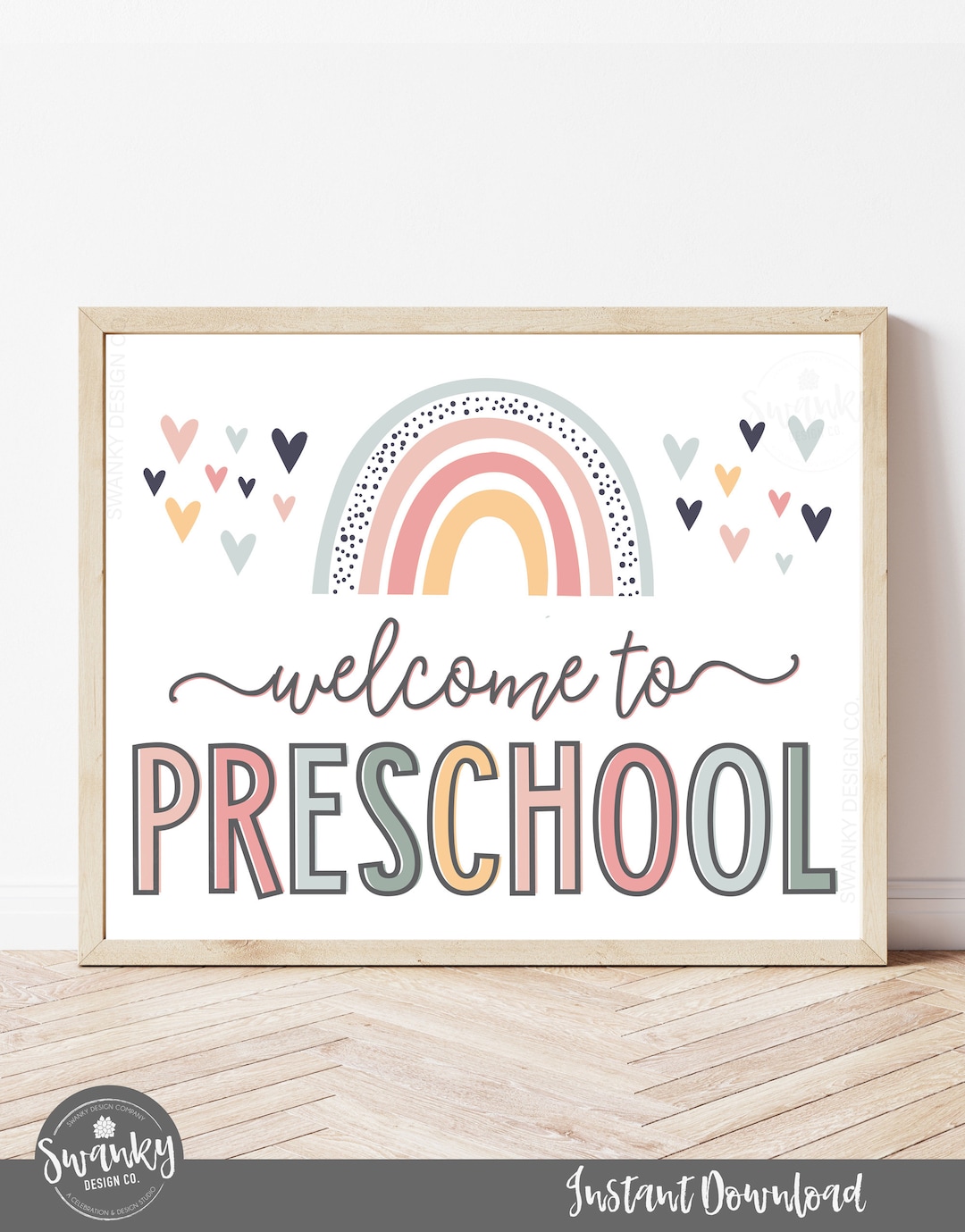 Welcome to Preschool Sign Printable, Boho Preschool Classroom Decor ...