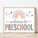 Welcome to Preschool Sign Printable, Boho Preschool Classroom Decor ...