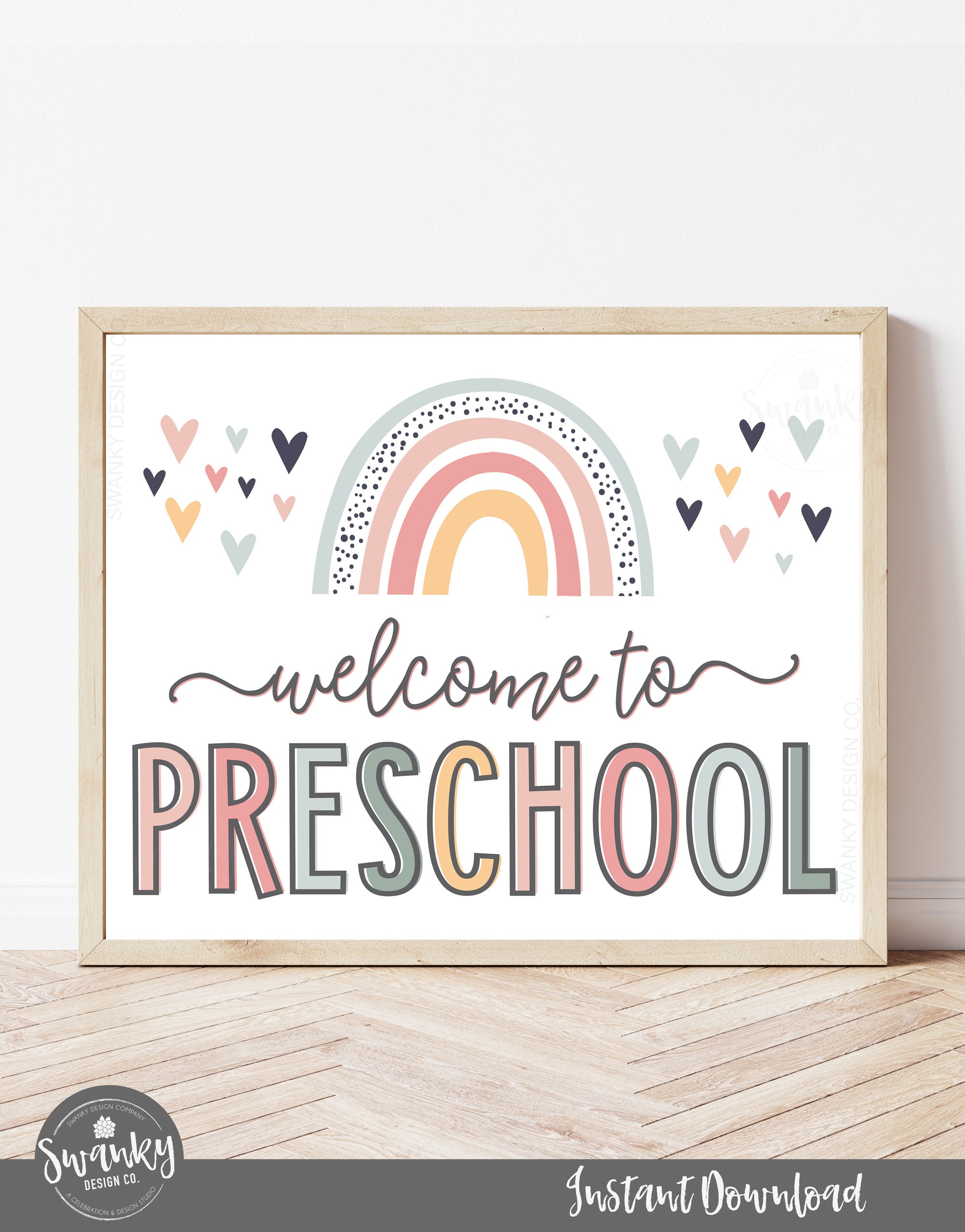 Welcome to Preschool Sign Printable, Boho Preschool Classroom Decor ...