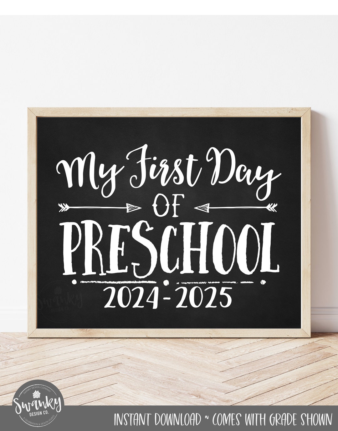 Printable First Day of Preschool Sign, PRESCHOOL Sign Printable ...