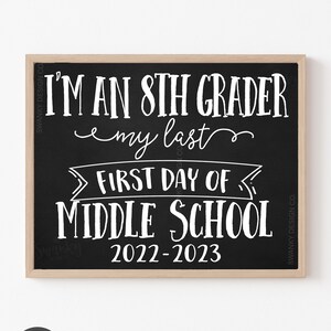 My Last First Day of 8th Grade Sign Eighth Grade Sign - Etsy