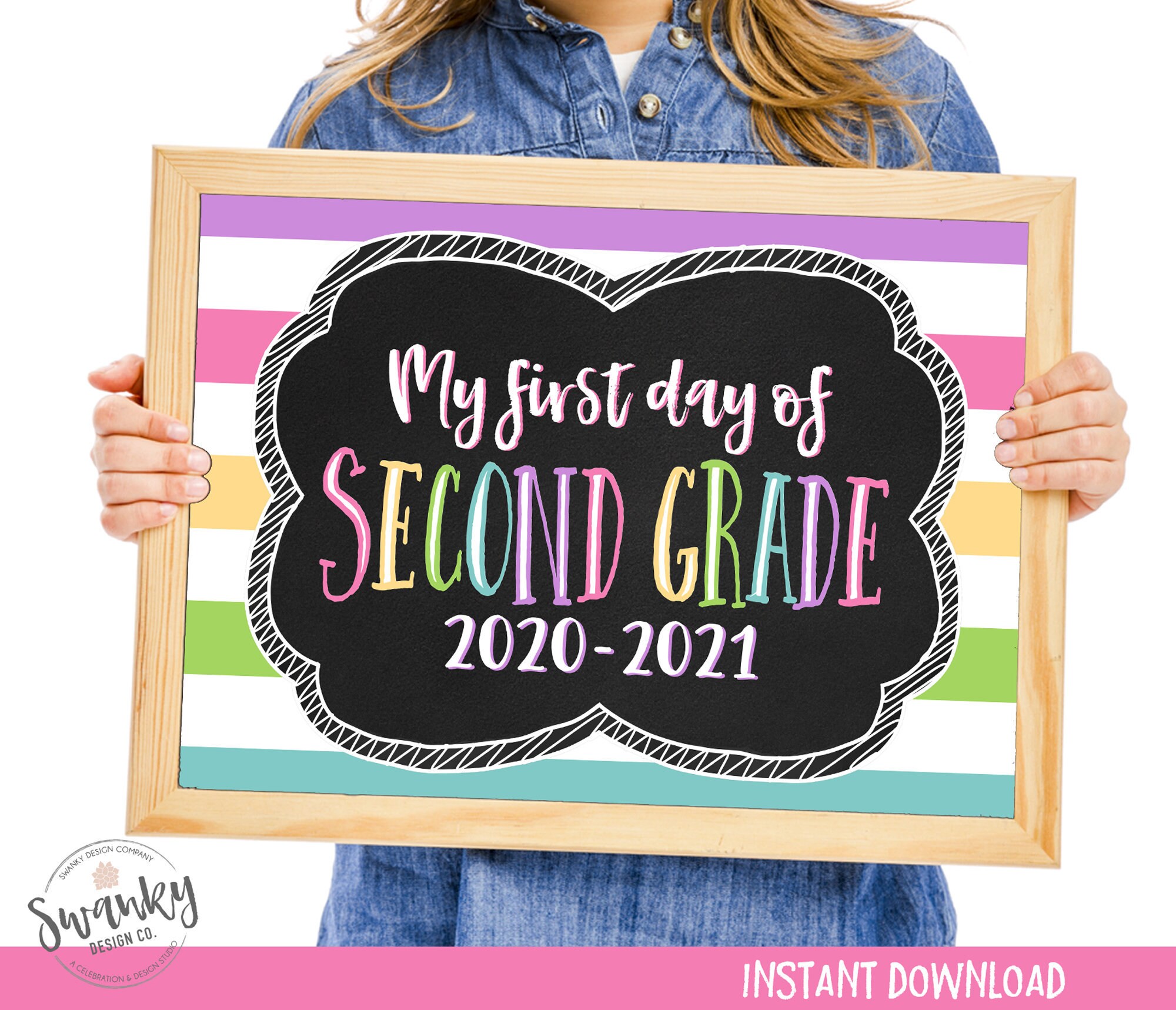 2nd Grade School Sign Printable First Day of School Sign | Etsy