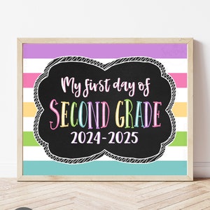 2nd Grade School Sign Printable, First Day of School Sign, First Day ...