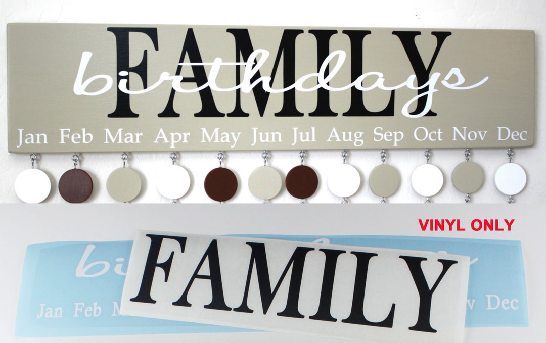 Family Birthday VINYL ONLY - Family Birthday Board Vinyl - Family ...