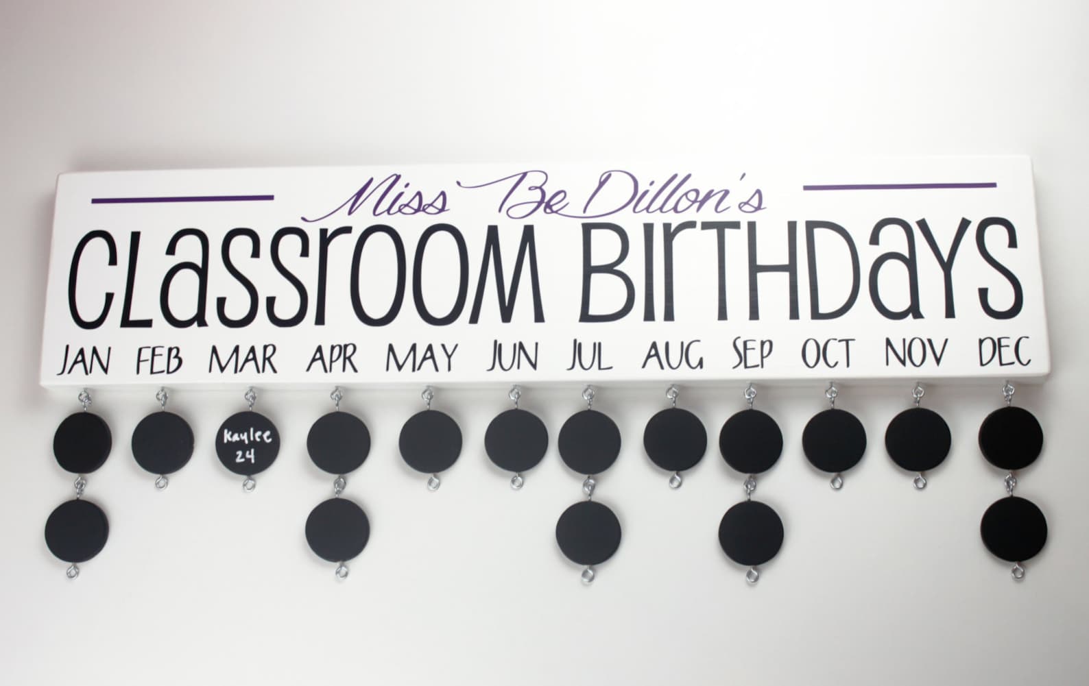 Classroom Birthday Board With Chalkboard Discs Teacher - Etsy